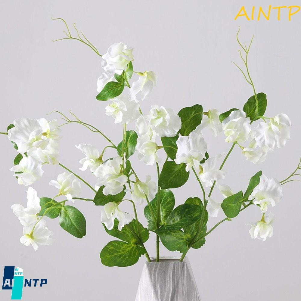 AINTP Silk Pea Blossom Branch, Real Touch Plastic Artificial Pea ...