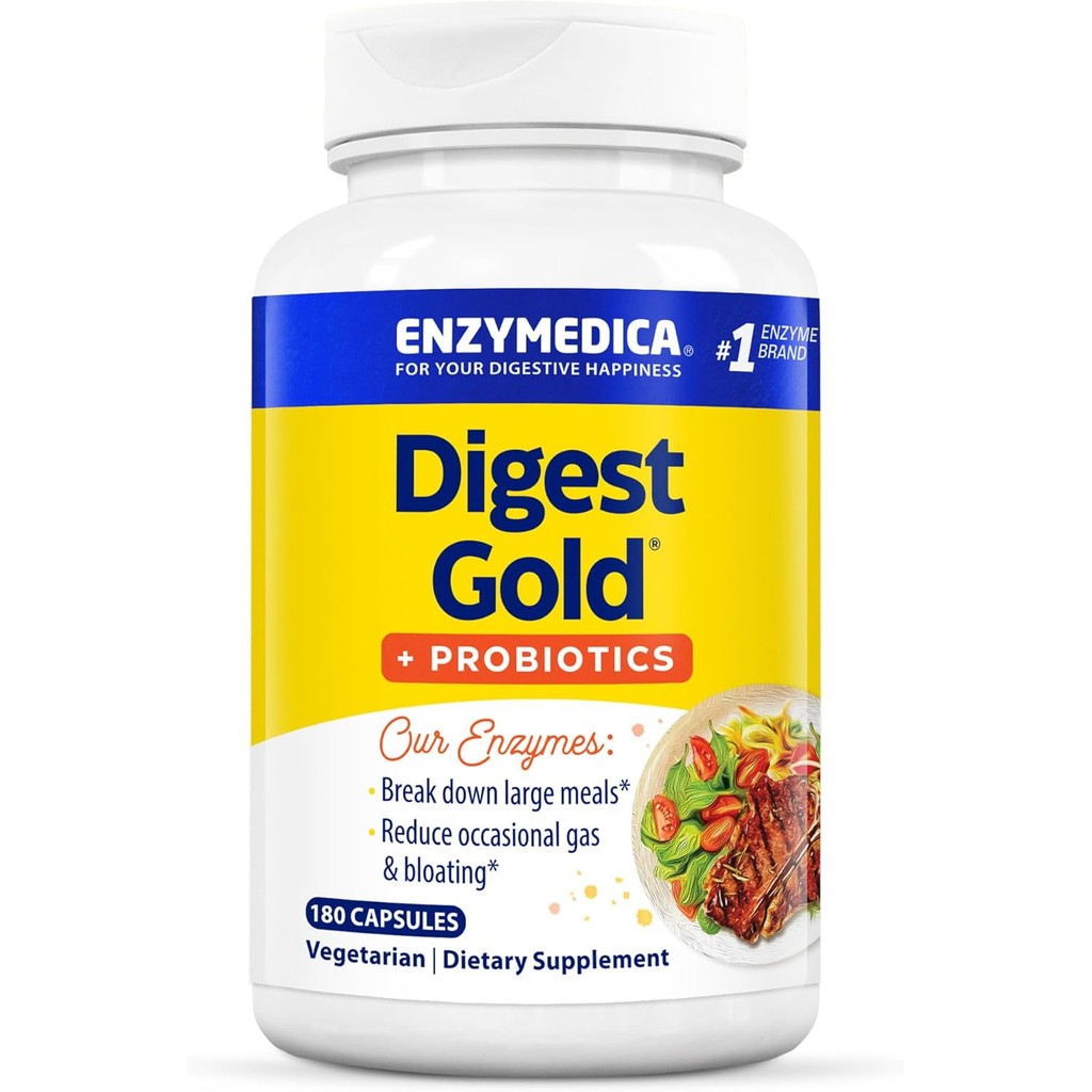 Enzymedica Digest Gold + Probiotics, 2-in-1 Formula for Gut Health ...