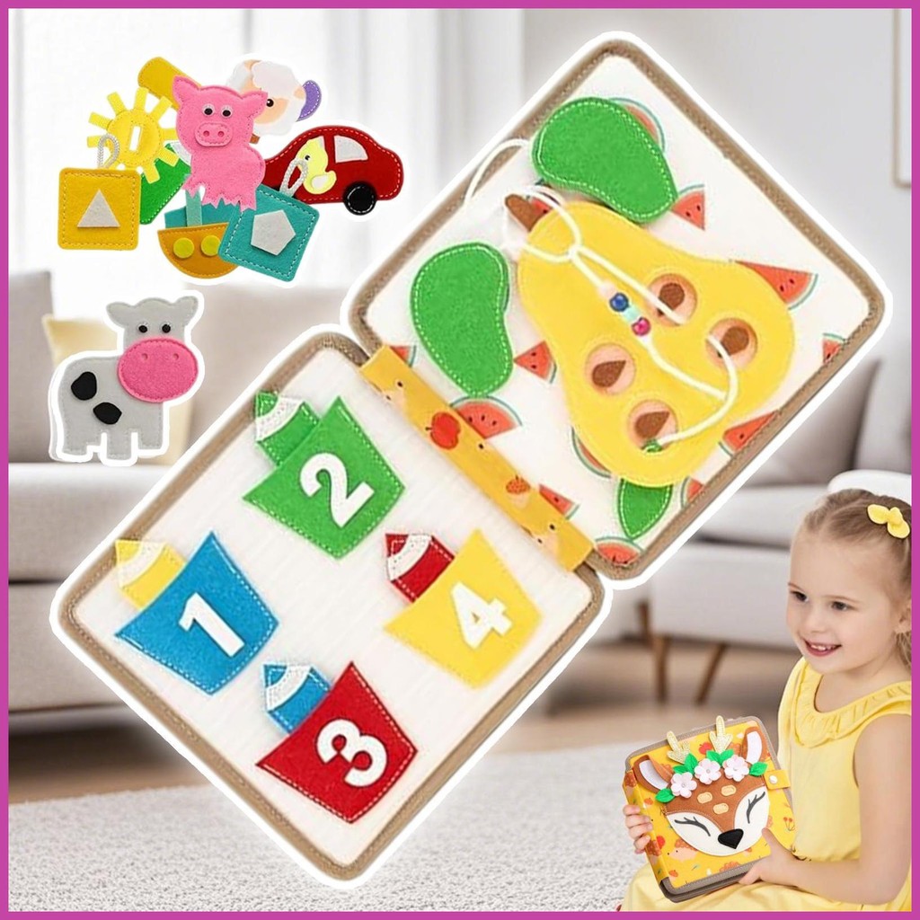 Kids Busy Toy Felt Book Busy Toy Sensory Development Quiet Playing ...