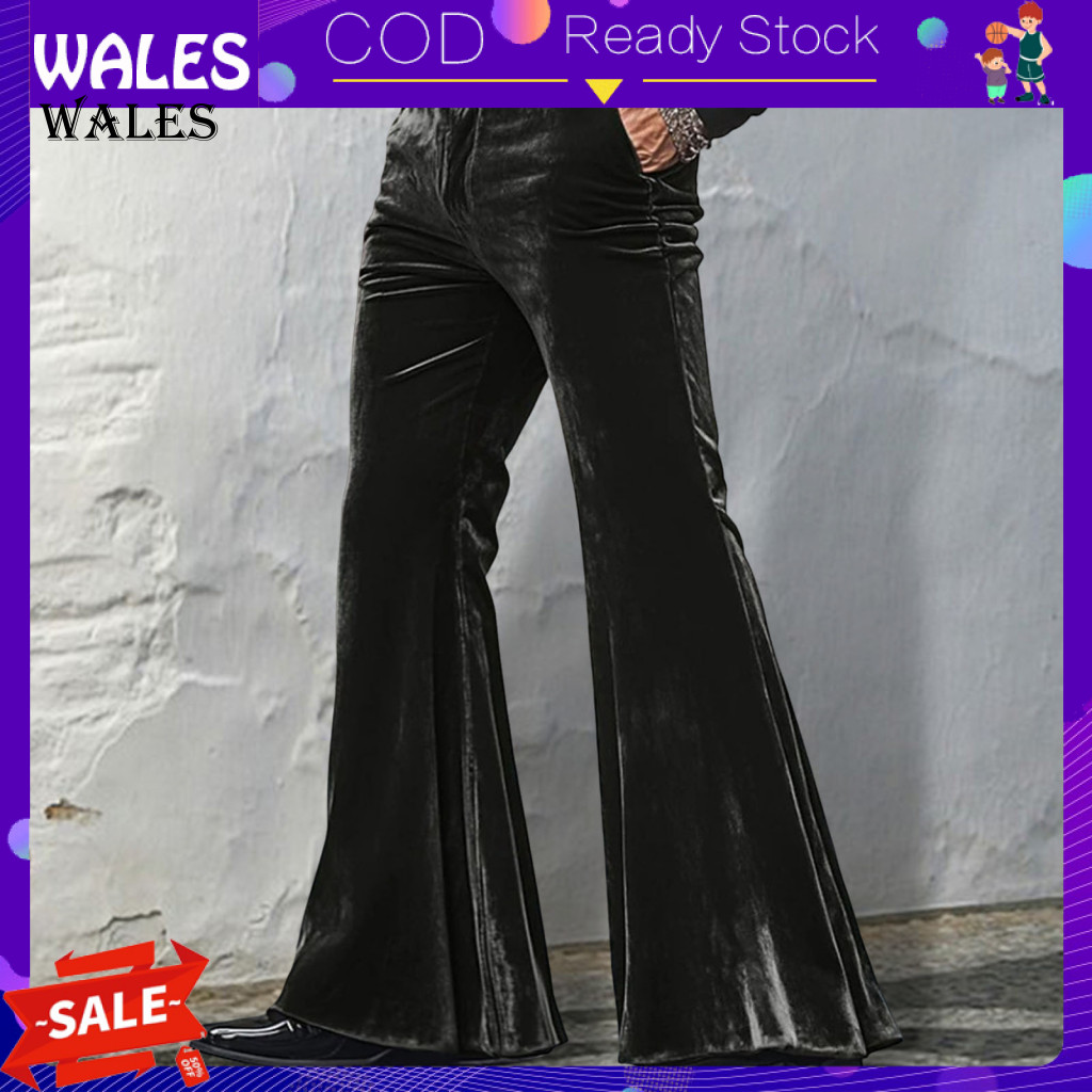 Retro-inspired Men Bottoms Men Bell-bottom Pants 70s Style Men's Bell ...