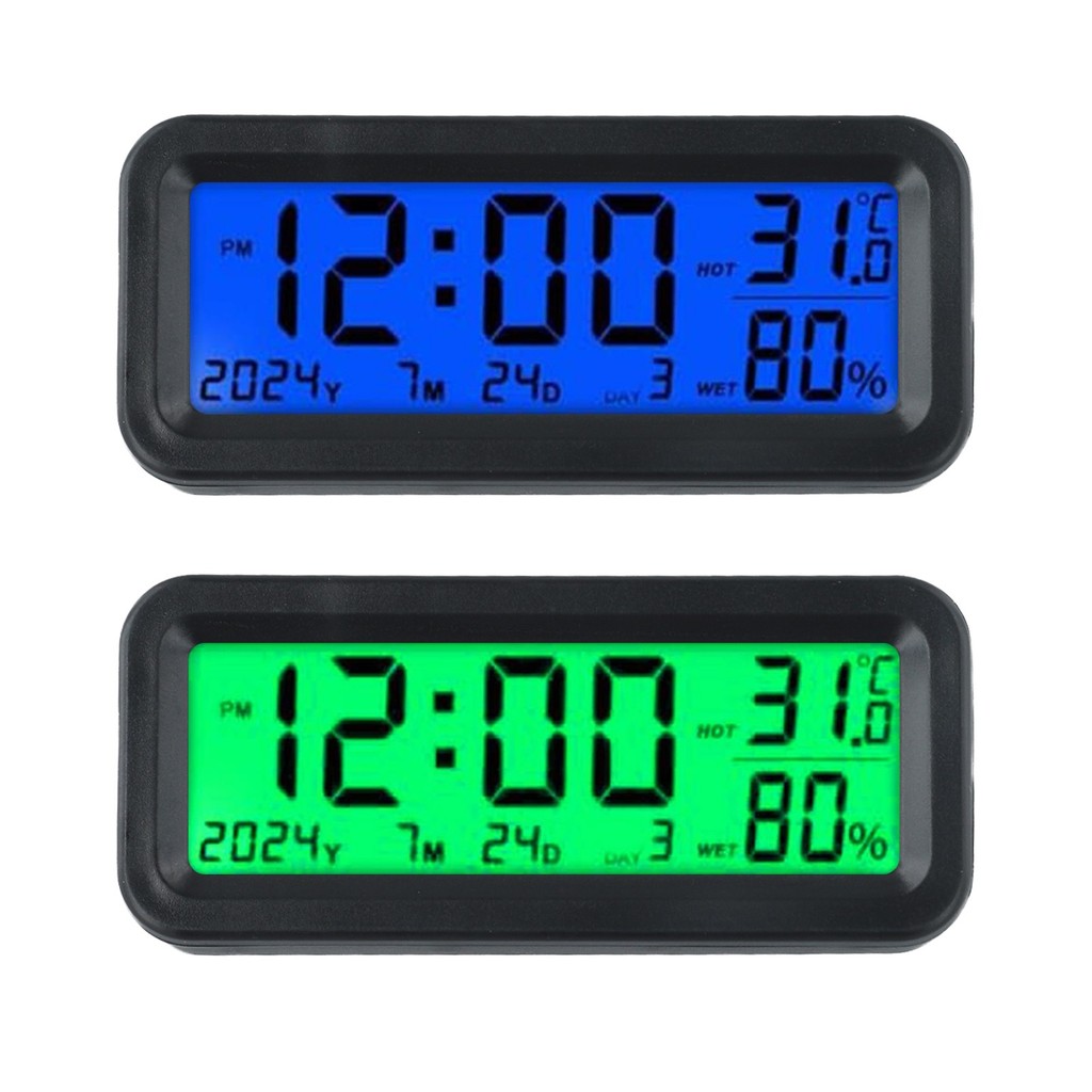 [VE]Solar Mini Digital Clock for Car Dashboard Display,Date,Temperature ...