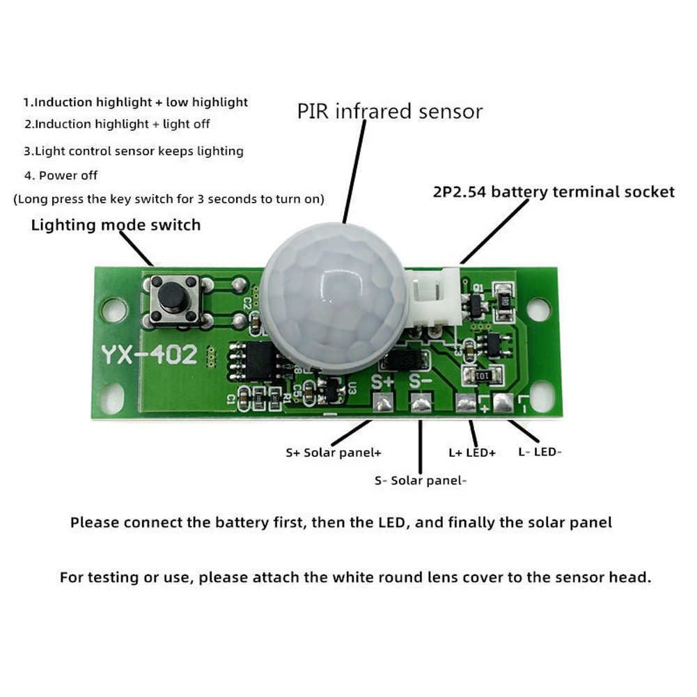 [chichome.my] 3.7 V Solar Lamp Board Control Sensor Night Light Module ...