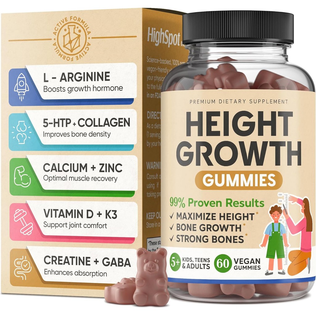 Height Growth Increase Vitamin Gummies, Calcium, Magnesium, Zinc ...
