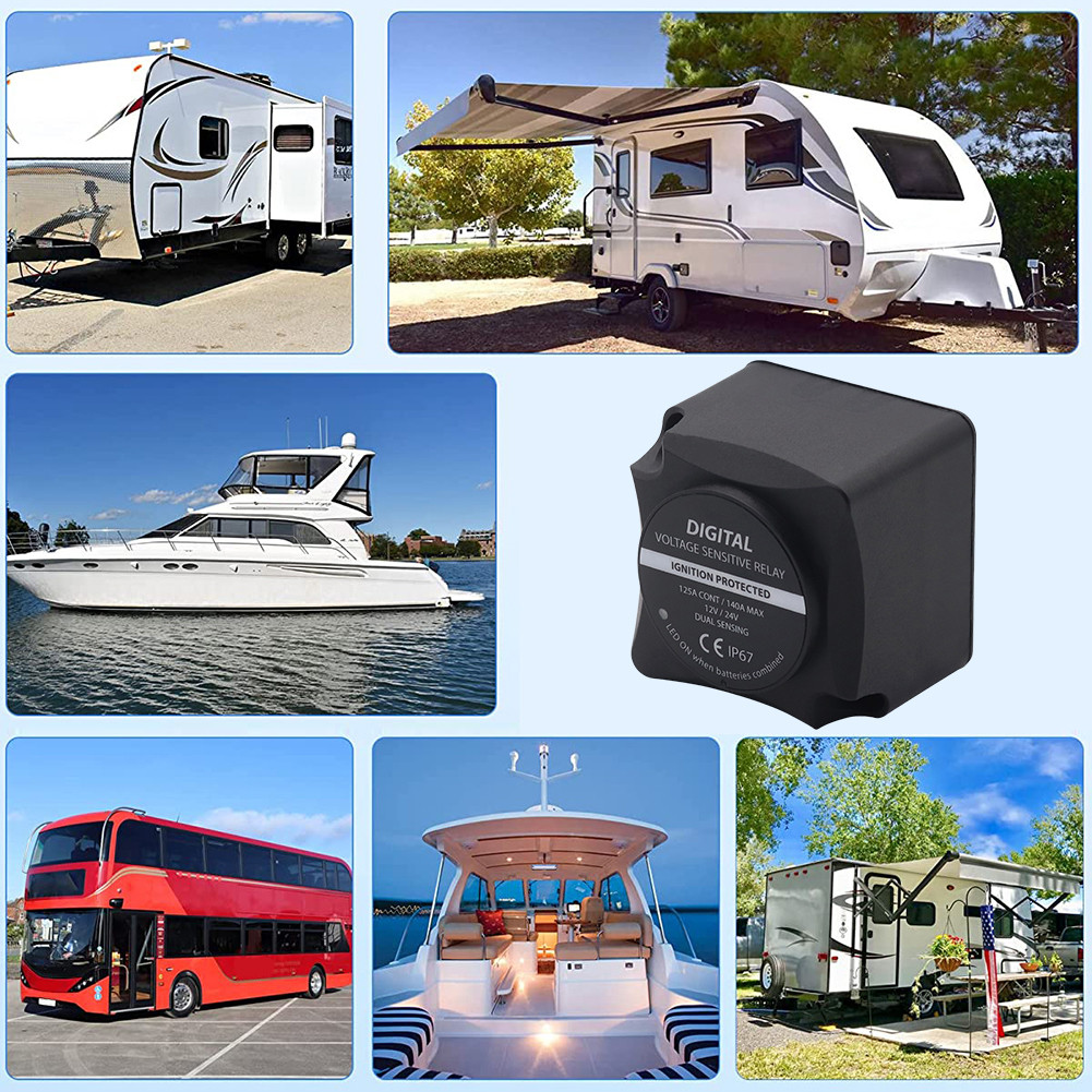 12V 24V 125A Marine Boat Vessel RV Dual Battery System Digital Voltage ...