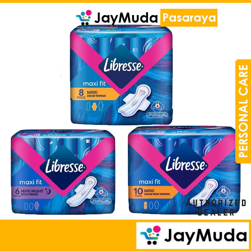 Libresse Sanitary Napkins Maxi Fit Wing 24cm 28cm 32cm 60pads Heavy ...