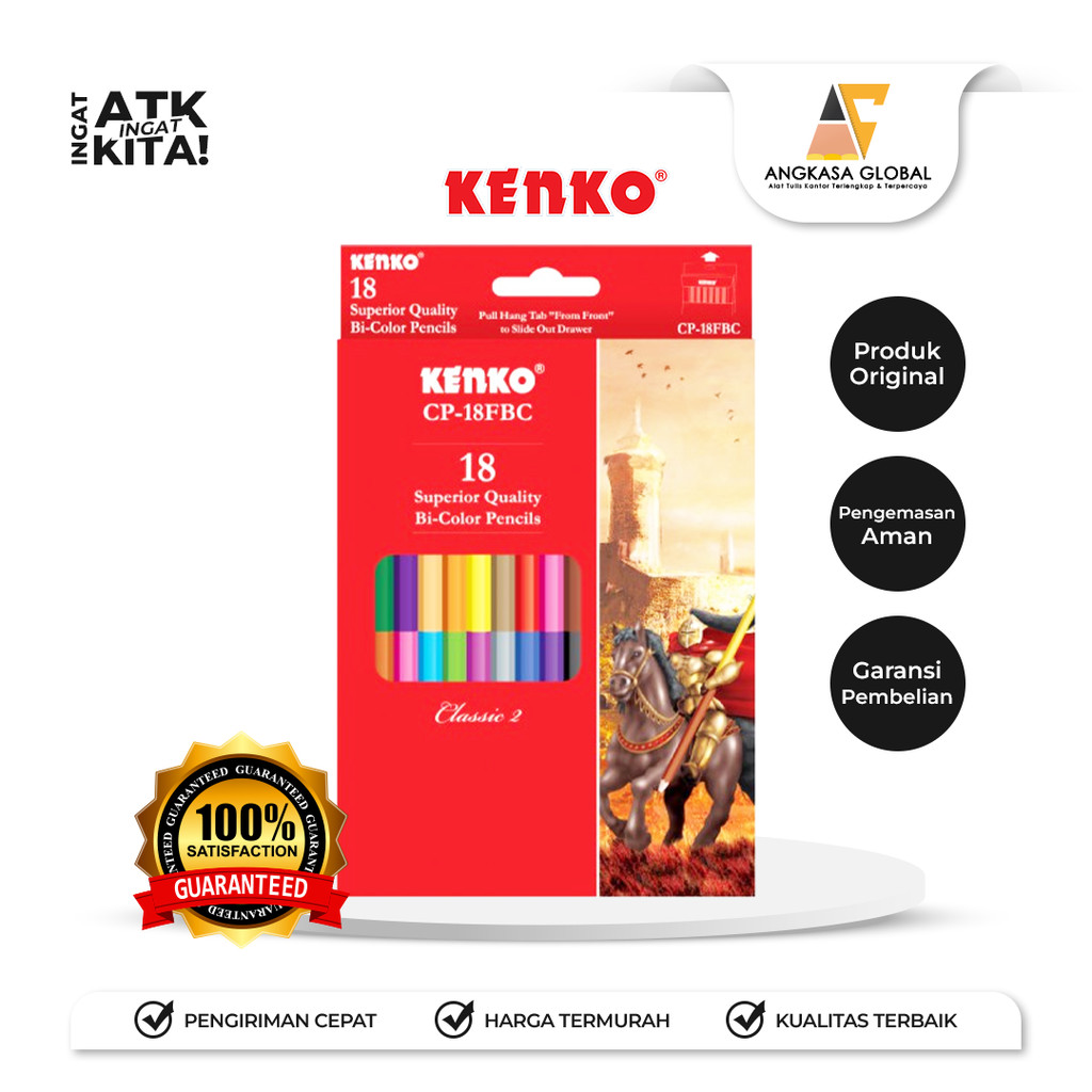KENKO 18 BI-COLOR PENCIL/ BI-COLOR PENCIL CP-18FBC (1SET) | Shopee Malaysia