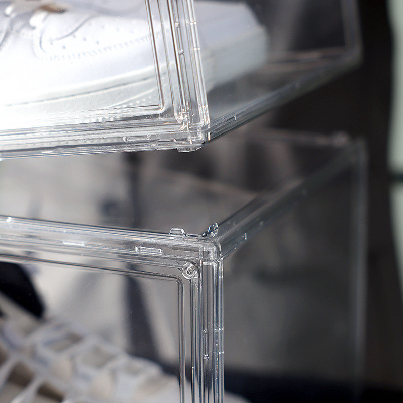 IKun Magnetic Acrylic Shoe Box Transparent Foldable Shoe Storage Box ...