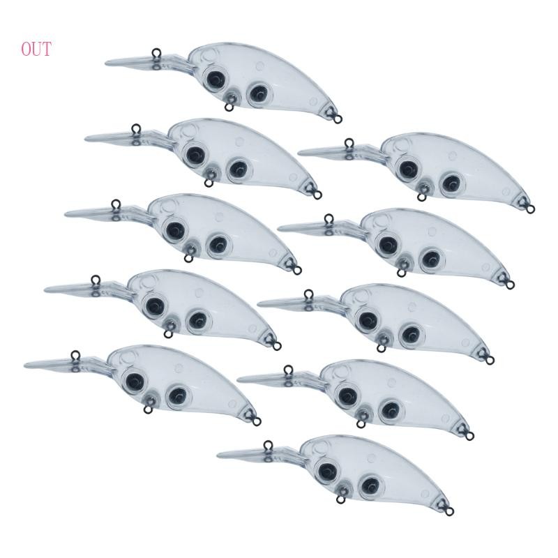 Best 10Pcs Unpainted Crankbait Blank Lures Floating Unpainted Crankbait ...