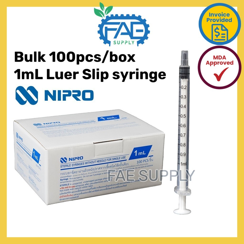 NIPRO Unigloves Syringe 1mL CC MDA sterile box of 100pcs | Shopee Malaysia