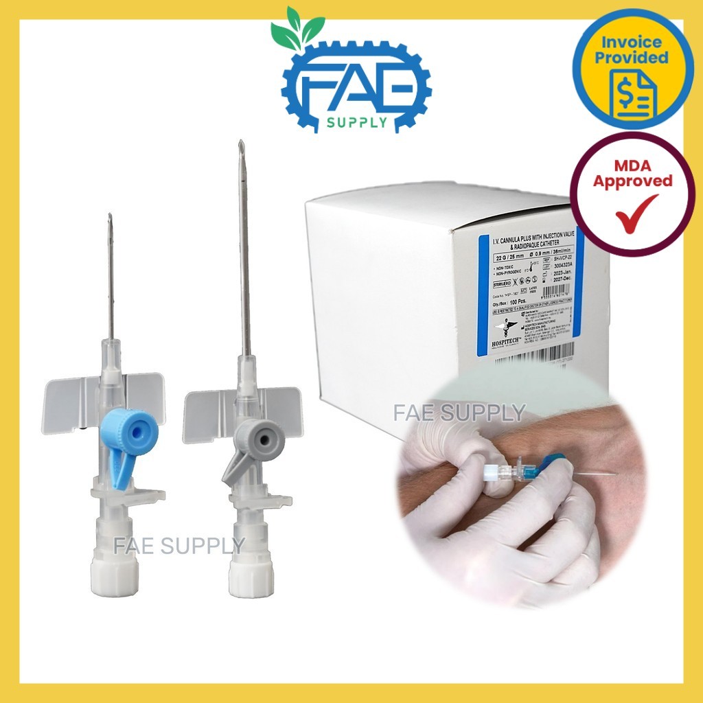 Hospitech IV Cannula Plus With Injection Valve & Radiopaque Catheter ...