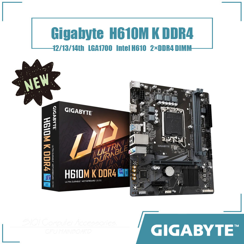 [NEW] Gigabyte H610M K DDR4 Motherboard Intel H610 2×DDR4 DIMM LGA1700 ...