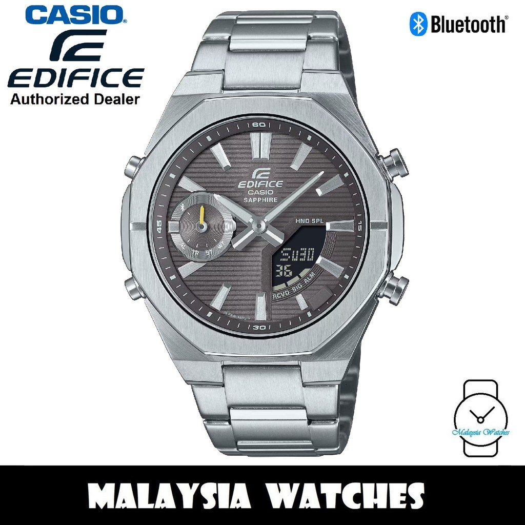 (OFFICIAL WARRANTY) Casio Edifice ECB-S10D-8A Quartz Chronograph Bluetooth Stainless Steel Case ...