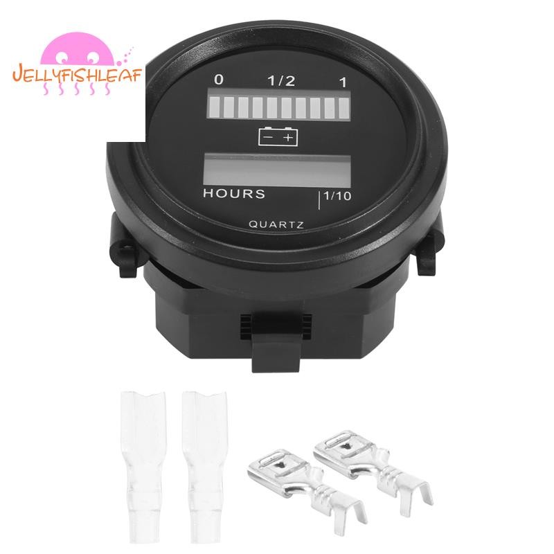 LED with Hour Meter Round Battery Indicator Meter Gauge 12/24V 36V 48V ...