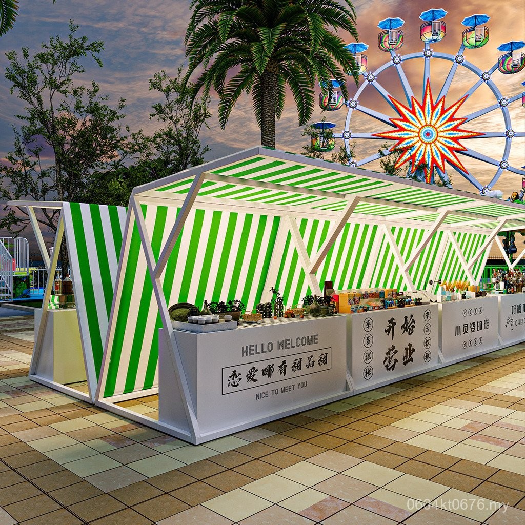 Outdoor Stall Influencer Food Stall Table Iron Art Night Market Display ...