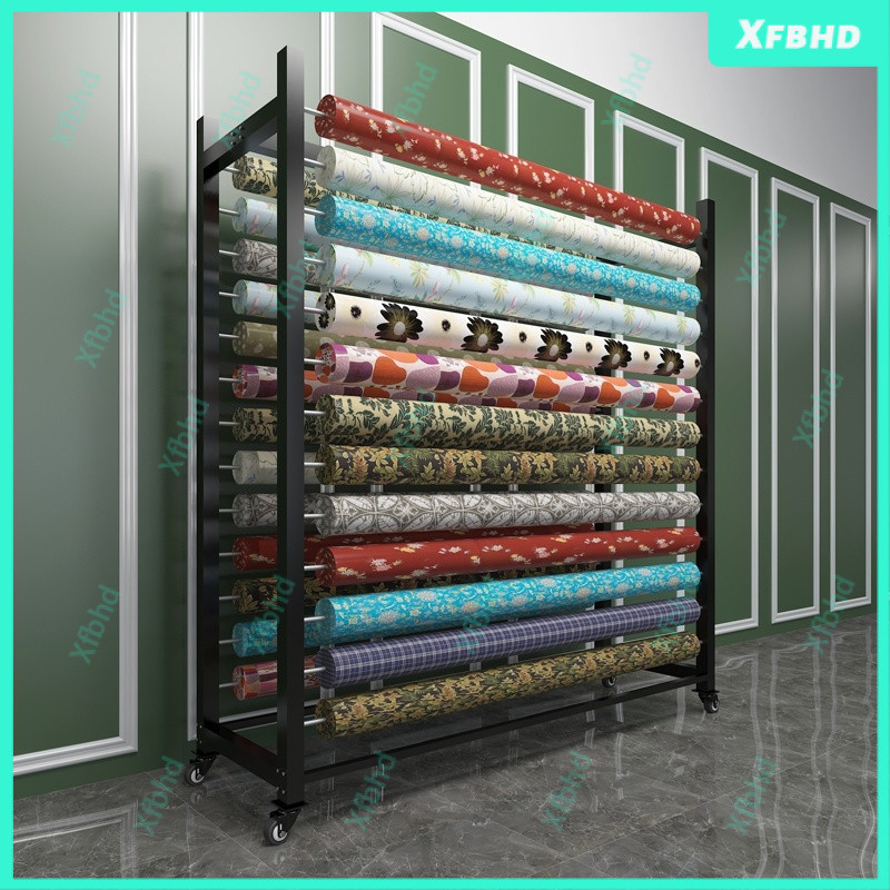 Movable Textile Fabric Display Rack Fabric Rack Roll Cloth Rack Cloth ...