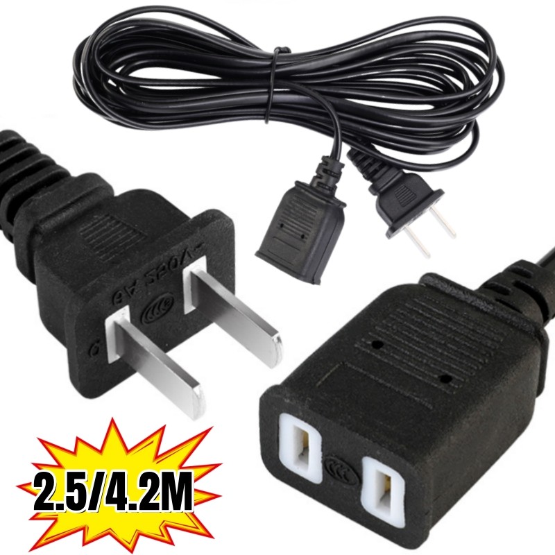 2.5/4.2M 2-Pin Power Extension Cord - 6A 250V Power Cord - Cable ...