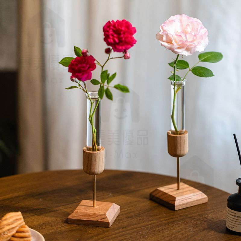 Solid Wood Test Tube Flower Arrangement Device Test Tube Vase ...