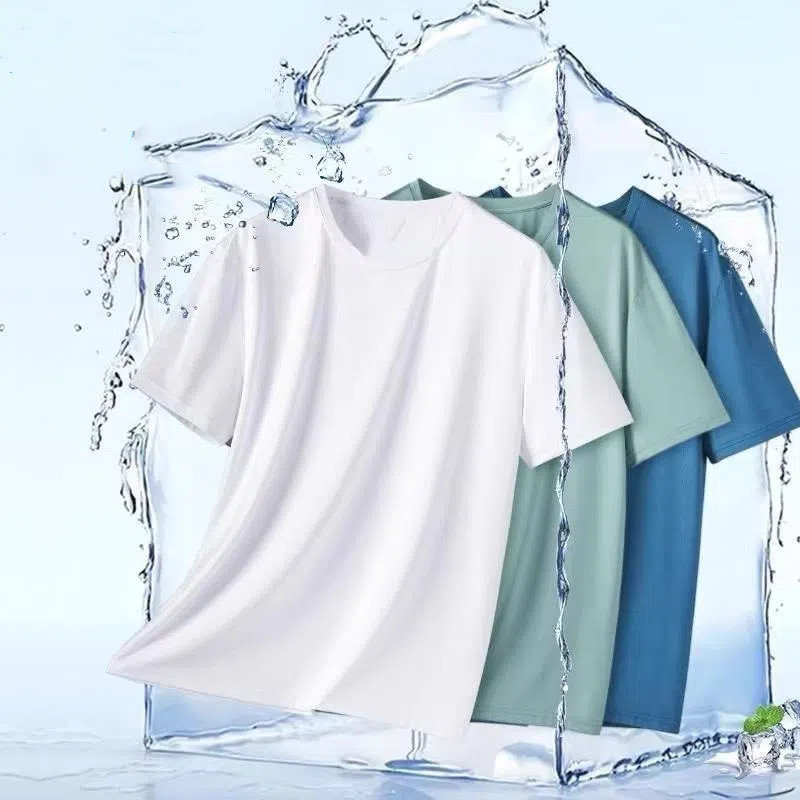 New Summer Mesh Breathable Ice Silk Short-sleeved Cool-dry T-shirt for ...