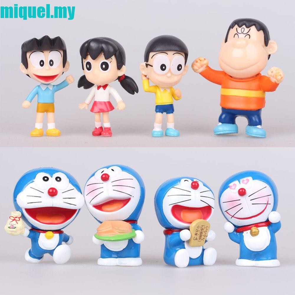 MIQUEL Doraemon Action Figures Family Portrait 8Pcs/Set Doll Toys ...
