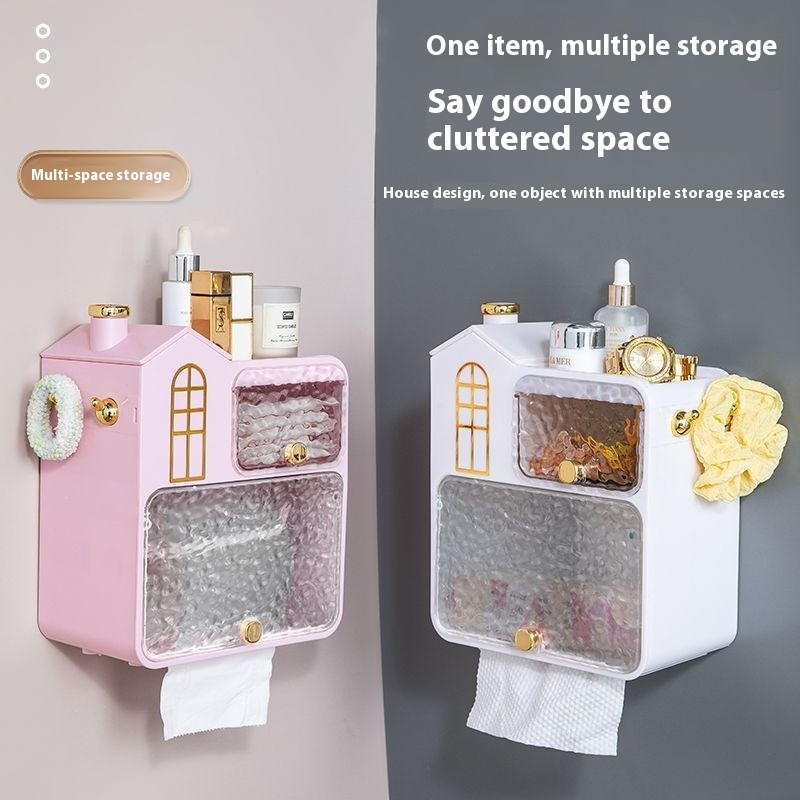 Cartoon Style Square ABS Wall-Mounted Tissue Box Perforated Tissue ...