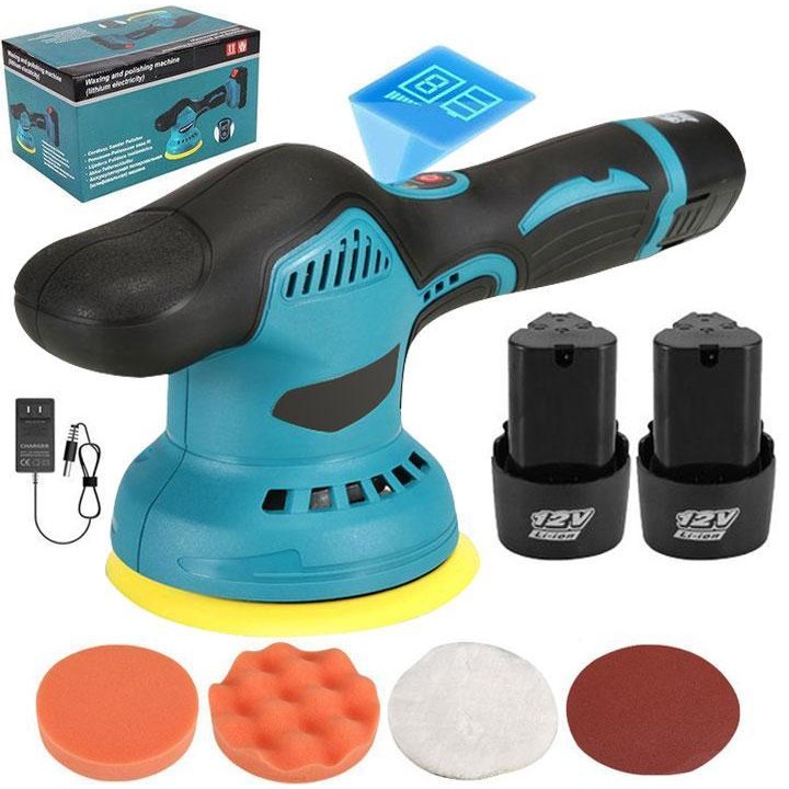 Cordless Car Buffer Polisher, 6 In Mini Buffer Polisher Kit with 2 Pack ...
