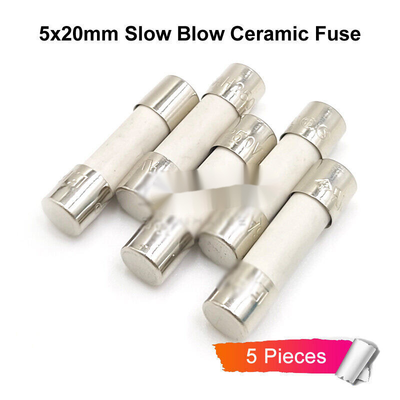 5pcs/lot 5*20mm LF Slow Blow Ceramic Fuse 250V T1AH T1.25AH T1.6AH T2AH ...