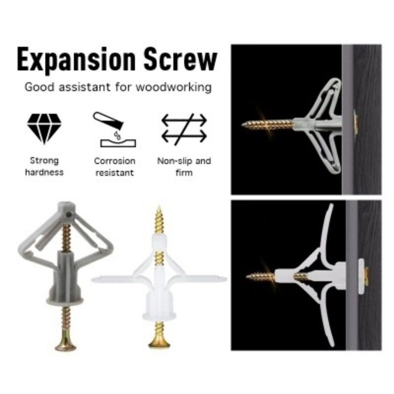 Nylon Butterfly / Aeroplane Wall Plug for Hollow Partition Wall Ceiling ...