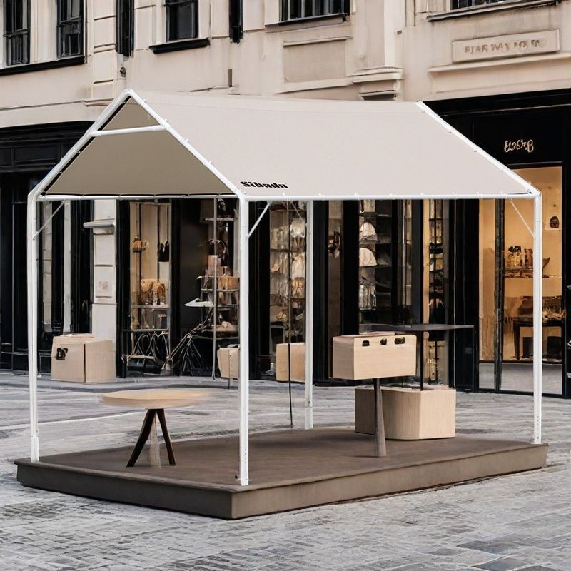 Night Market Canopy Ft Full Black pole Frame folding canopy Camping ...