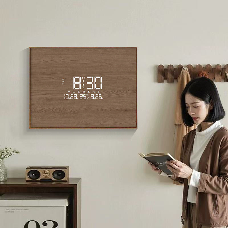 [Multiple Size Options] Log Wind Meter Box Decorative Paintings with Clocks High-End Perpetual ...