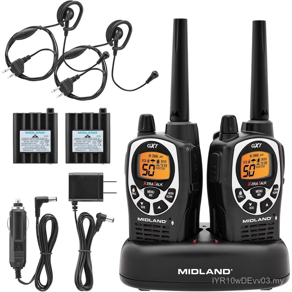 Midland GXT1000VP4 - 50 Channel GMRS Two-Way Radio - Long Range Walkie ...