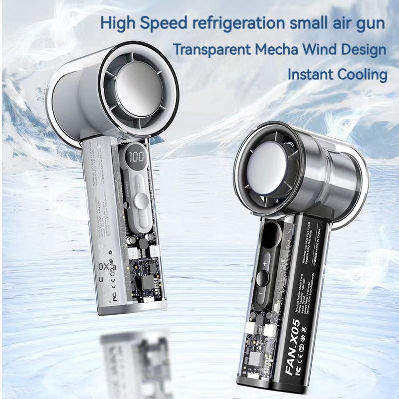 High-Speed X05 Handheld Ice Compress Fan Digital Display Turbine Wind ...