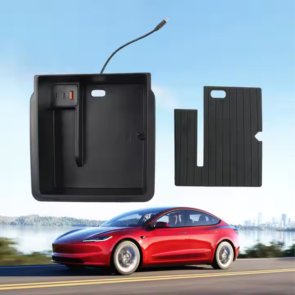 TESLA 2025 Model Y Juniper and Model 3 TPE Center Armnest Storage Box ...