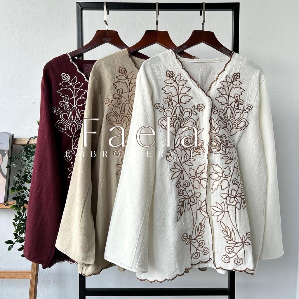 FAELA TOP EMBROIDERY ( READY STOCK ) | Shopee Malaysia