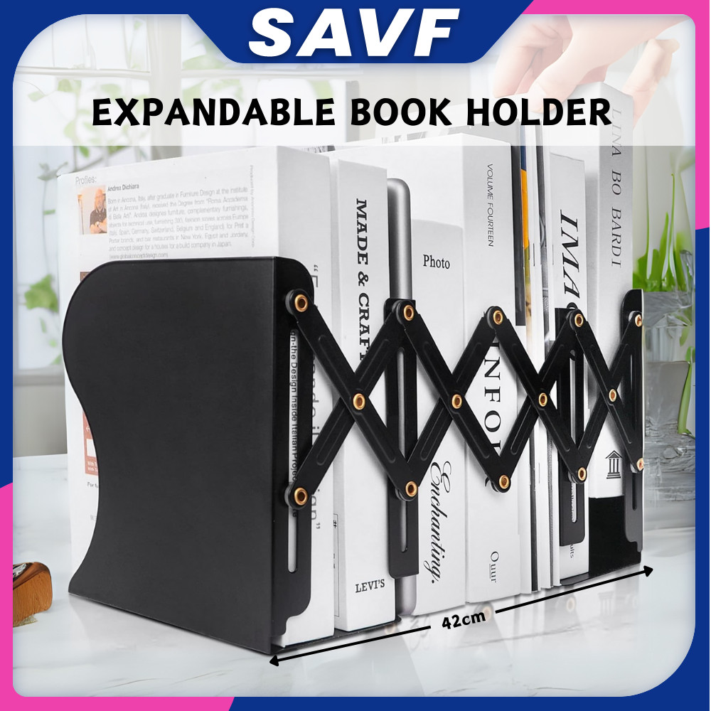 SAVF Adjustable File Stand Expandable Metal Book Holder Foldable Book ...