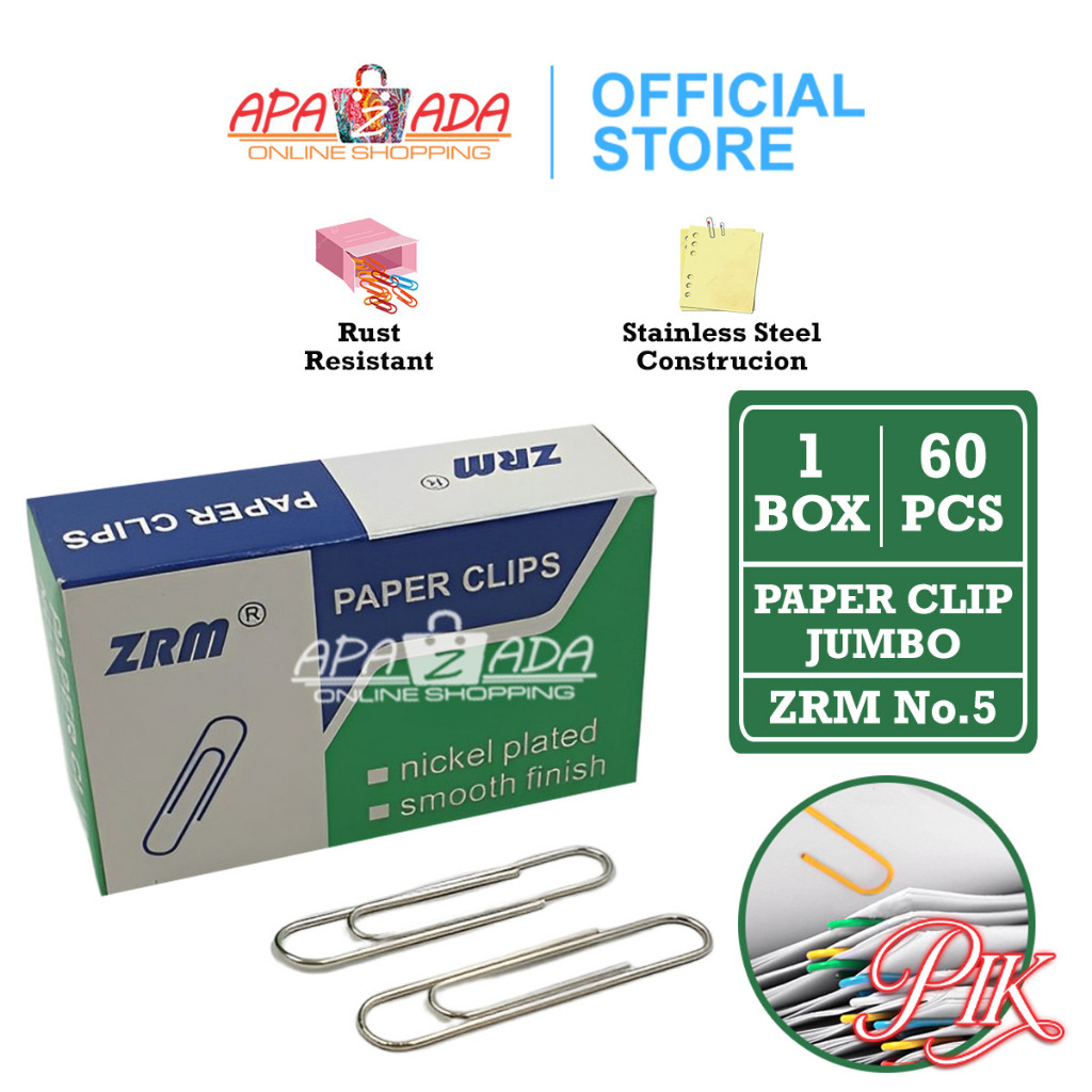 Jumbo Paper Clip No.5 [1 Box - 60 Pcs Clips] / Triangular Paper Clip ...