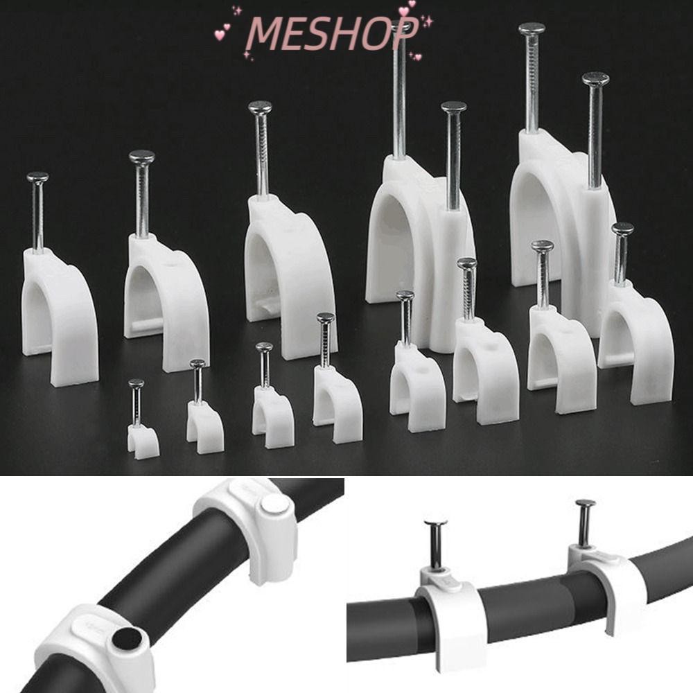 MESHOPMY 100pcs Circle Wall Clip, PVC Pipe Wall Hanging Cable Clips ...