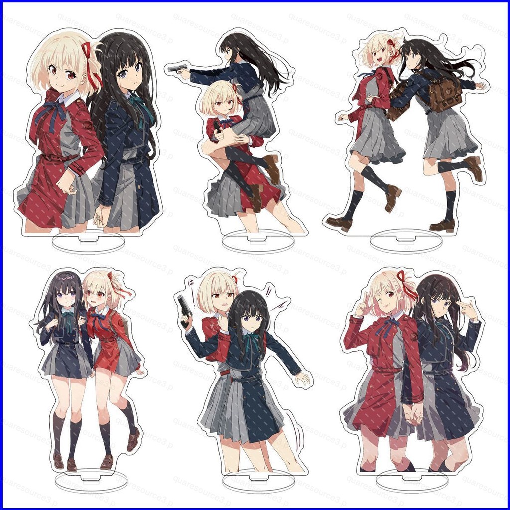 SQ3 Lycoris Recoil Acrylic Plater Holder Nishikigi Chisato Nakahara Mizuki Inoue Takina Figure ...