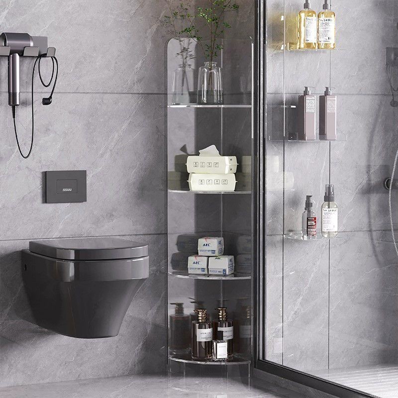 Acrylic Floor Rack Bathroom Corner Storage Rack Triangle Bookshelf ...