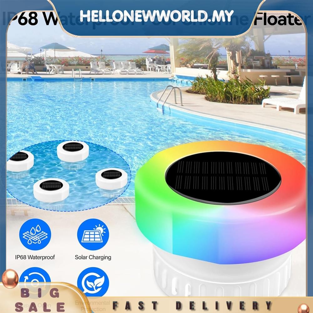 [hellonewworld.my] Solar Powered Pool Chlorine Floater with Colorful ...