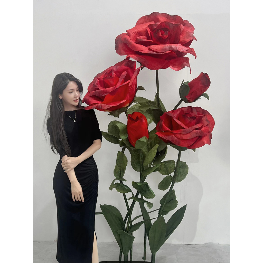 Bunga Kertas Mawar Besar Seni Kertas Buatan Tangan Gergasi Rose ...