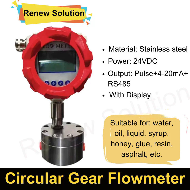 Micro Oval Gear Flowmeter Stainless Steel RS485 Ink Glue Edible Oil ...