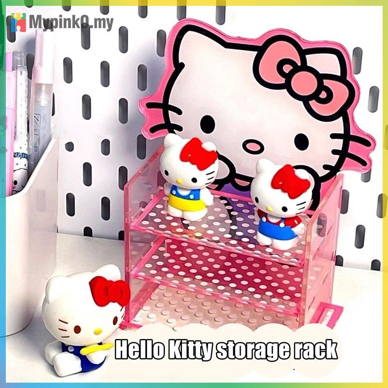 Mypink Cute Cartoon Hello Kitty Three-layer Pink Transparent Display ...