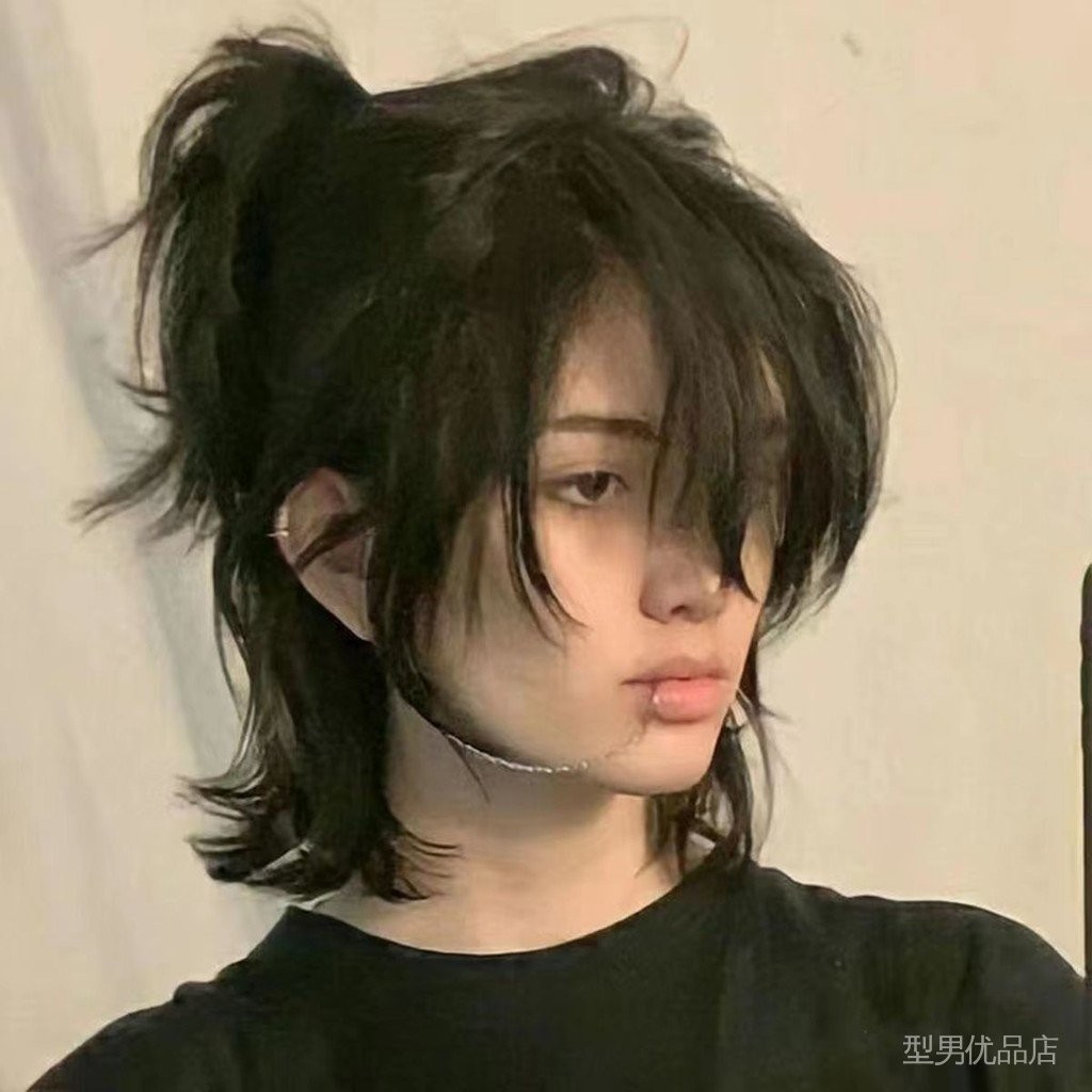 Influencer Samurai Head Wig Male Japanese Handsome Neutral Style Mullet ...