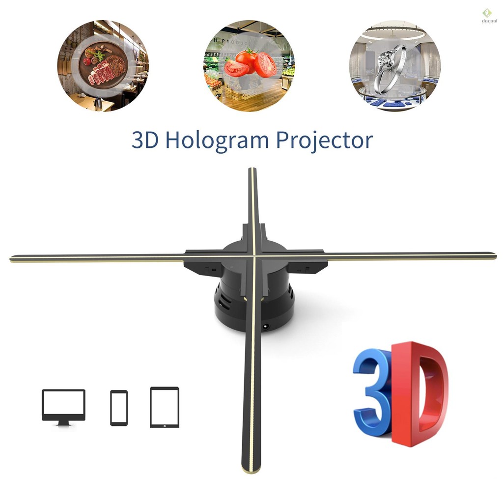F60 3D Hologram Projector Advertising Display Fan Wall-mounted Player ...