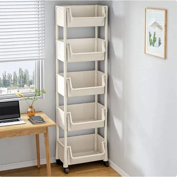 storage with wheel organizer box Rak buku di lantai untuk kanak-kanak ...