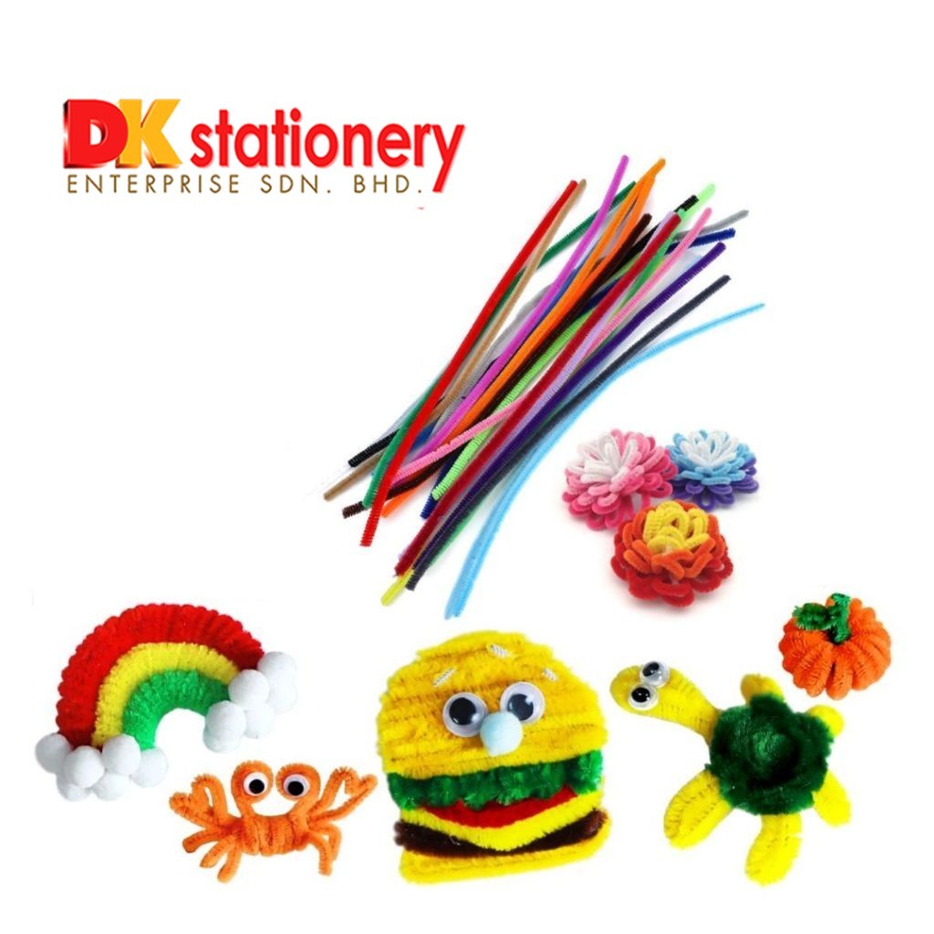 Colorful Craft Set-Pipe cleaner & Pom Poms l DIY Art Material for Kids ...