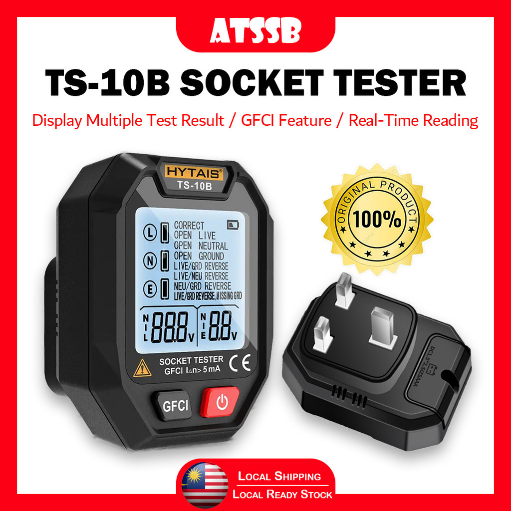 ATSSB Digital SOCKET TESTER TS-10B Pro Socket Tester Voltage Test ...