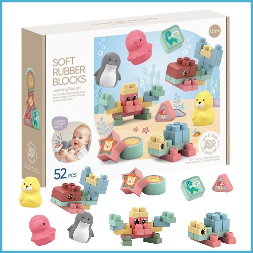 Building Blocks for Kids Soft Blocks Baby Building Set STEM Kits ...