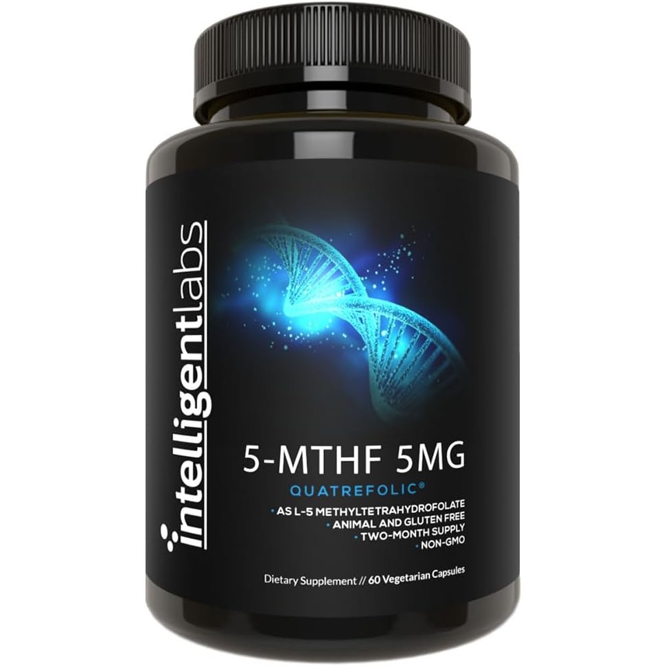 Intelligent Labs 5-MTHF L-5 Methylfolate Supplement Activated Folic Acid Supplement as ...