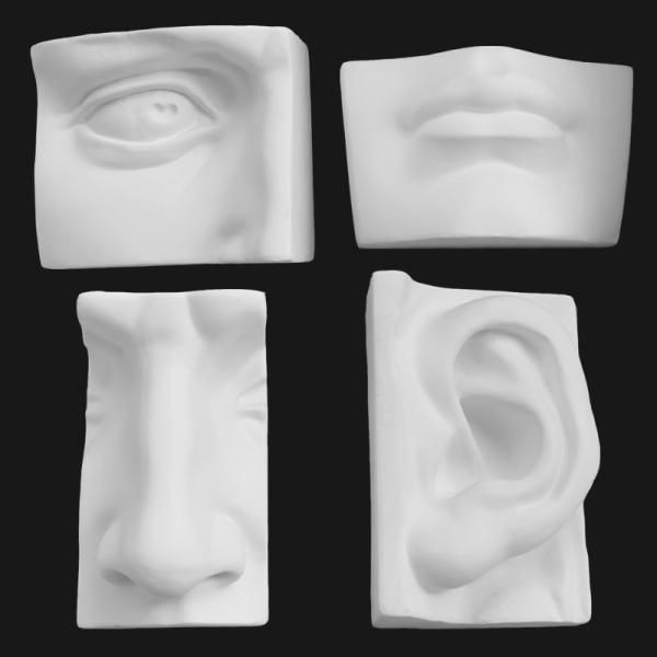 22cm New Product Facial Feature Real Face Plaster Statue Art Painting ...